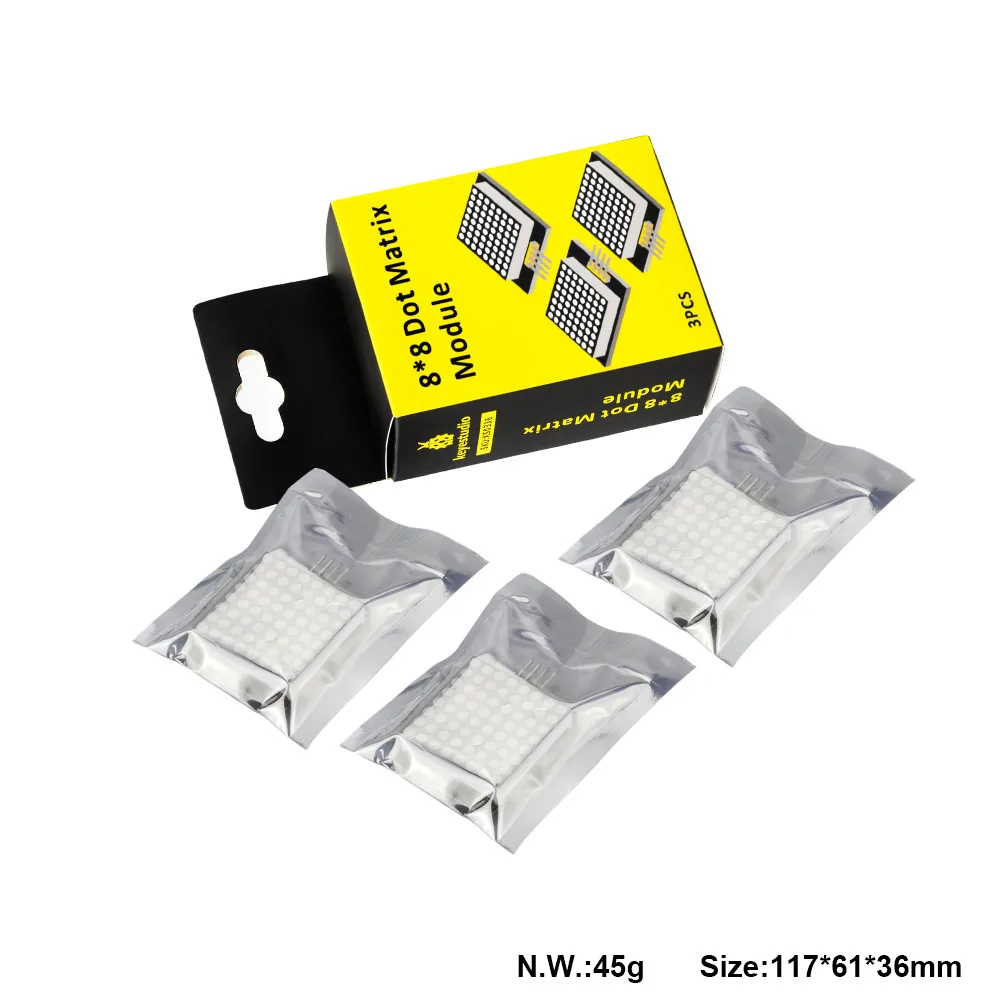 Keyestudio-cor Vermelha Comum Cátodo Led Dot Matrix Module I2c 8x8 ...