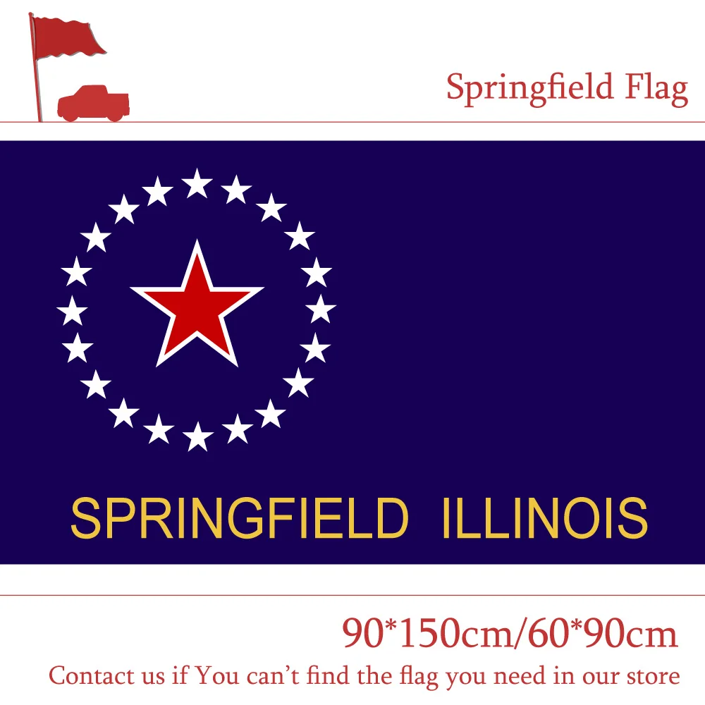 3x5ft USA Springfield City Flag The Capital of Illinois 90*150cm 60 ...