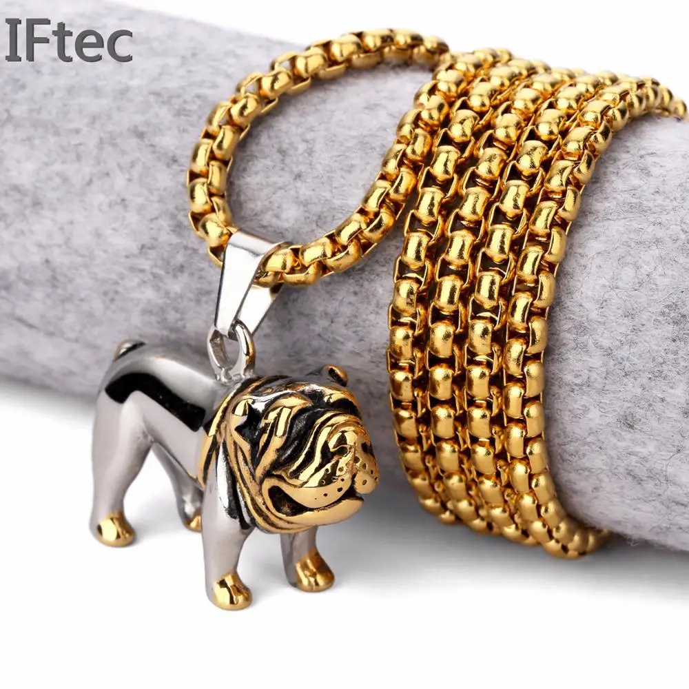Iftec High quality Fashion A Pug Animal Dog Steel Pendants Necklaces ...
