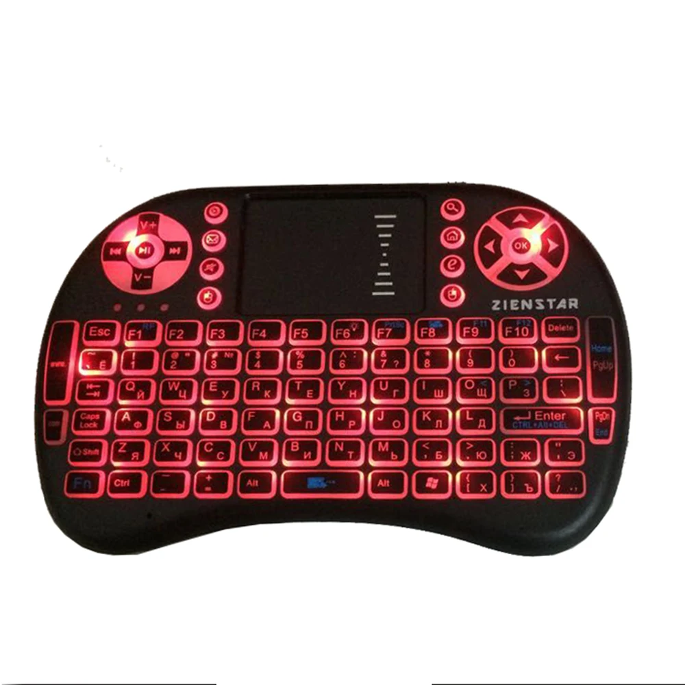 Russia Mini 2.4GHz Wireless Keyboard with 3 color backlit Air FLY Mouse ...