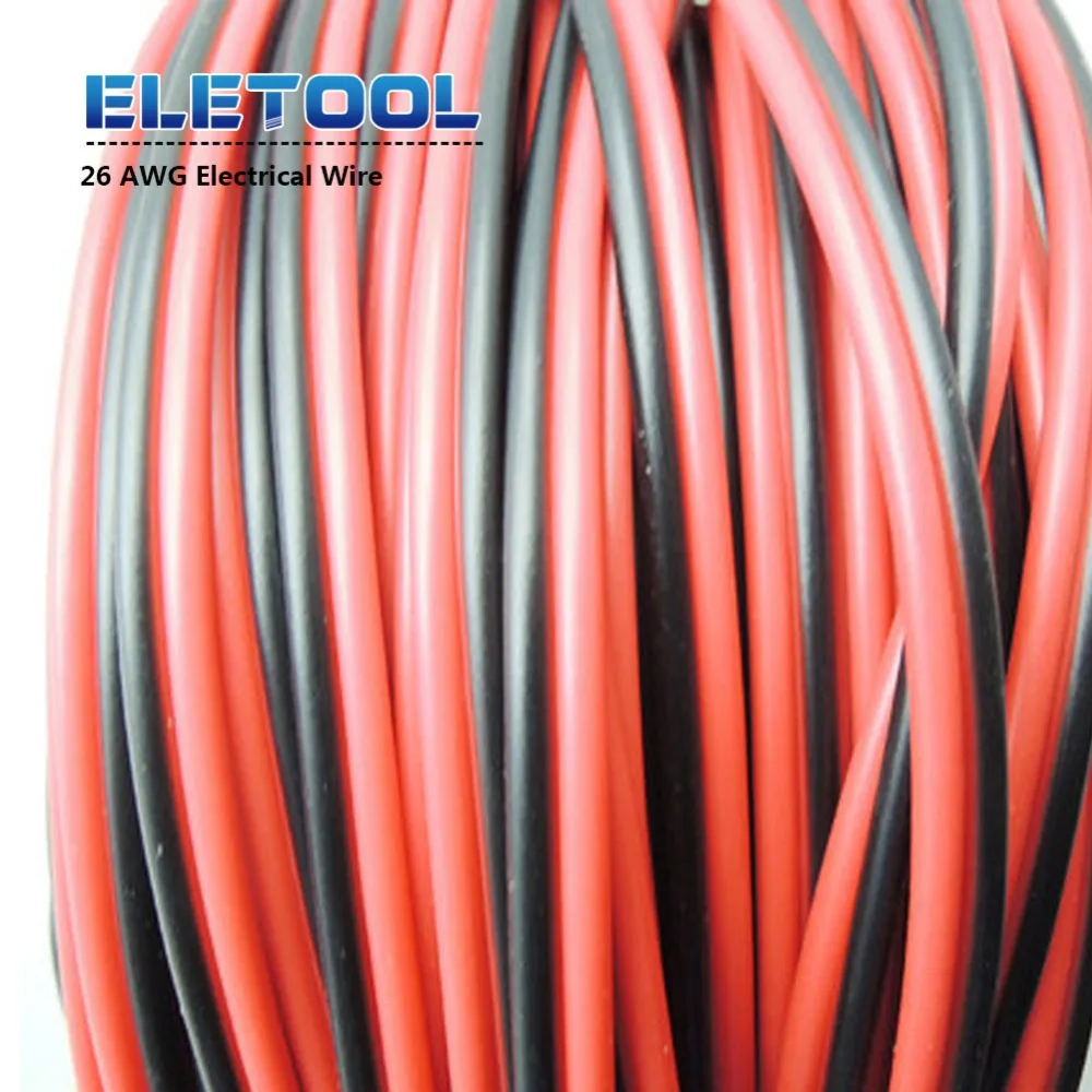 10m 26 AWG Electrical Wire Tinned Copper Insulated PVC Extension LED ...