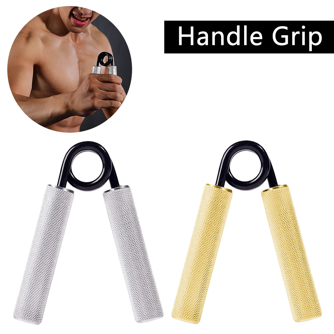 New 150lbs Spring Grip Hand Grips Arm Strength Spring Finger Pinch ...