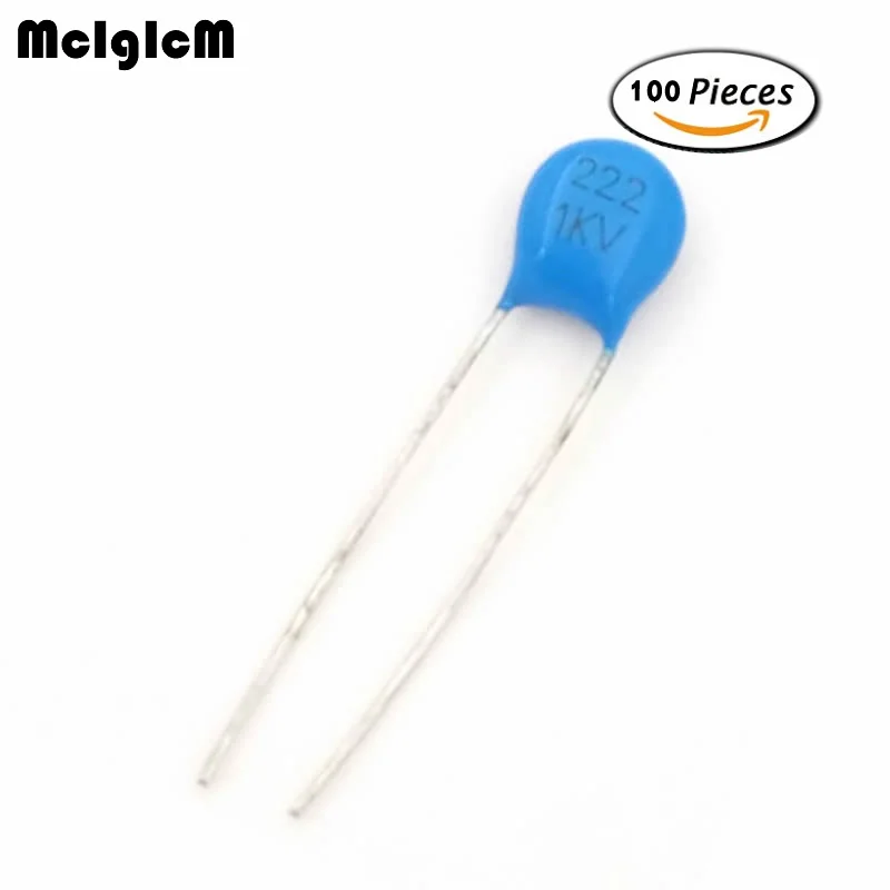 F018 14 2.2nF 222 1KV 100pcs High voltage Ceramic Capacitor Assorted ...