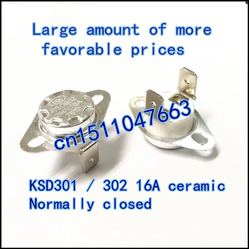 Ksd302 195c 16a 250v Normal Close Nc Ceramics Thermostat Ksd301 16a250v 195degree Cqc Thermal ...
