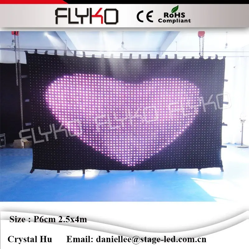 PC Control LED Vision Curtain LED Vision Cloth LED Video Curtain For ...