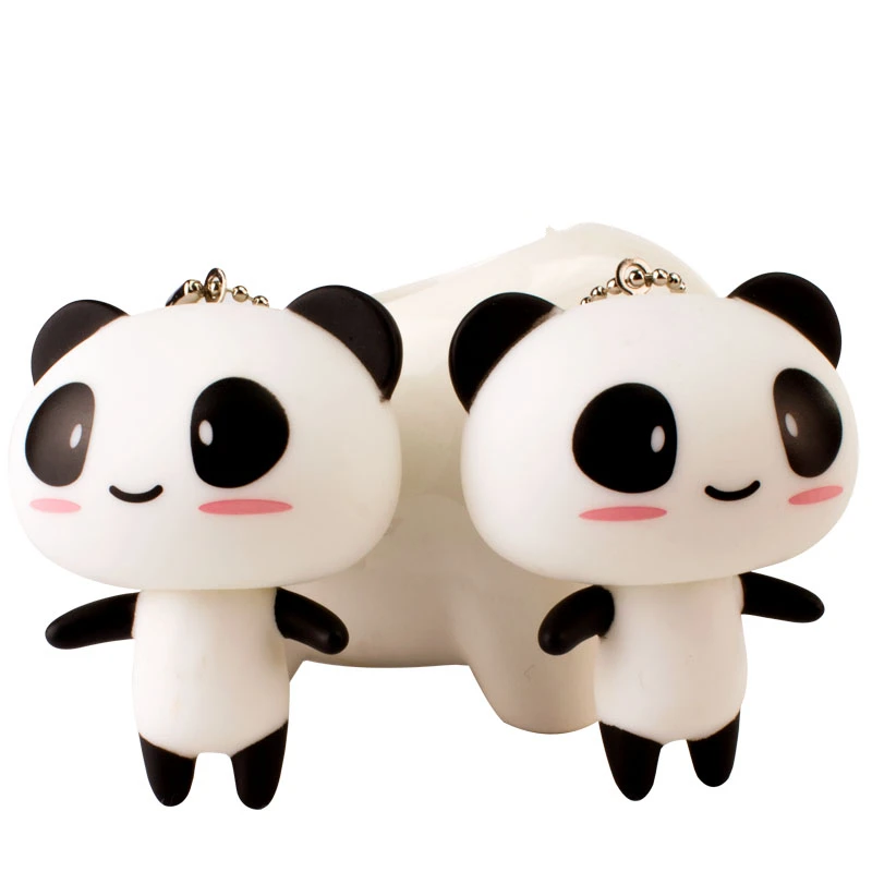 Roto PVC Panda Doll Key Chain Creative Cute Cartoon Animal Hanging ...