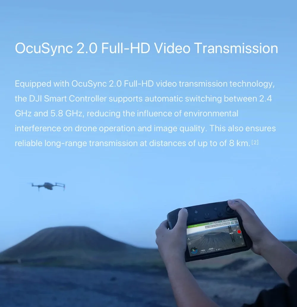 DJI Smart контроллер для DJI Mavic 2 Pro/Mavic 2 Zoom с OcuSync 2,0 Ультра-яркий экран в