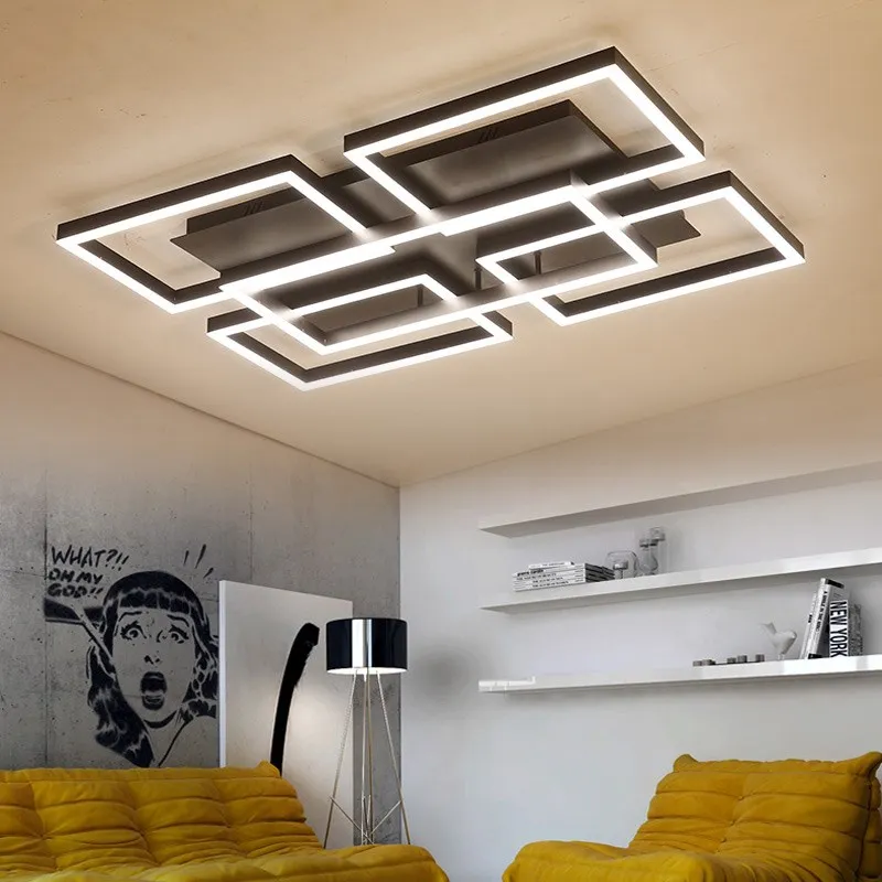 Touch Remote Dimming Modern plafon LED Ceiling Lamp Fixture Aluminum ...