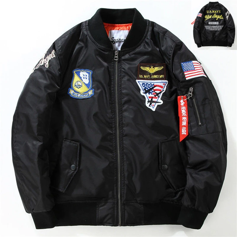 2017-Spring-bomber-jacket-new-military-wind-Badge-Embroidery-MA1-Air ...