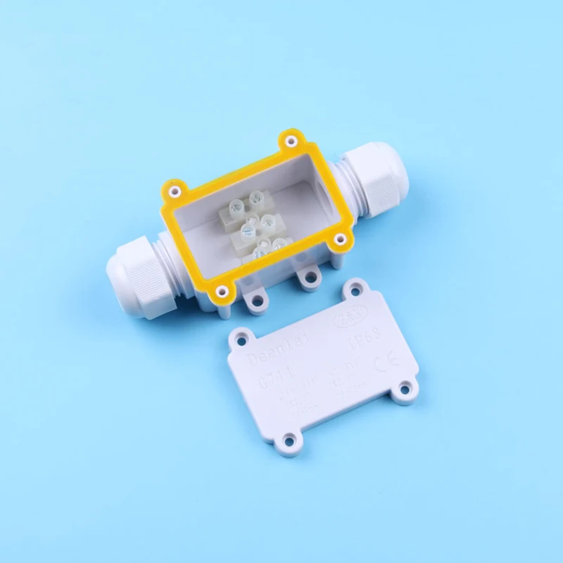 Mini Ip68 Waterproof Connection Box White Pc Outdoor One In One Out ...