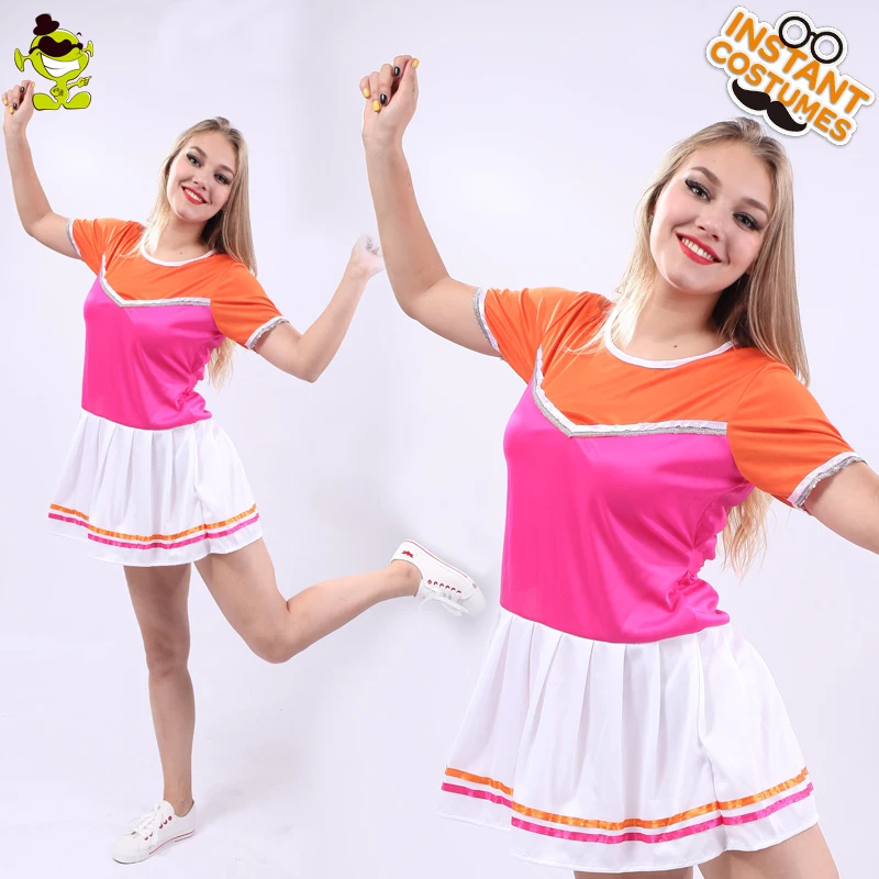 Women Sexy Cheerleader Costume Adult Gorgeous Short Dress Carnival Role