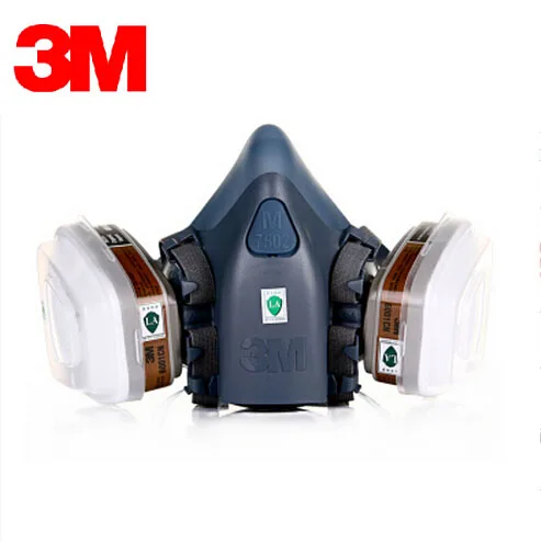 3M 7502+6001 Original Respirator Half Face Mask Painted Activated Carbon Organic Vapor Gas ...