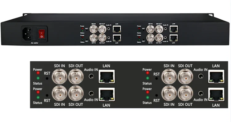 4 Channel SDI to IP Encoder H.265 / H.264 HD SDI 3G SDI Video Streaming ...