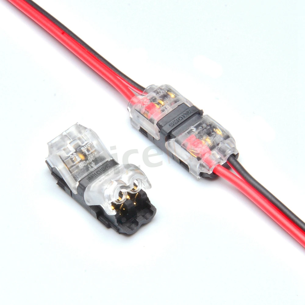 50pcs 2 Pin I Shape Quick Splice Wire Wiring Terminals Crimp Connectors For 22 20awg Led Strip