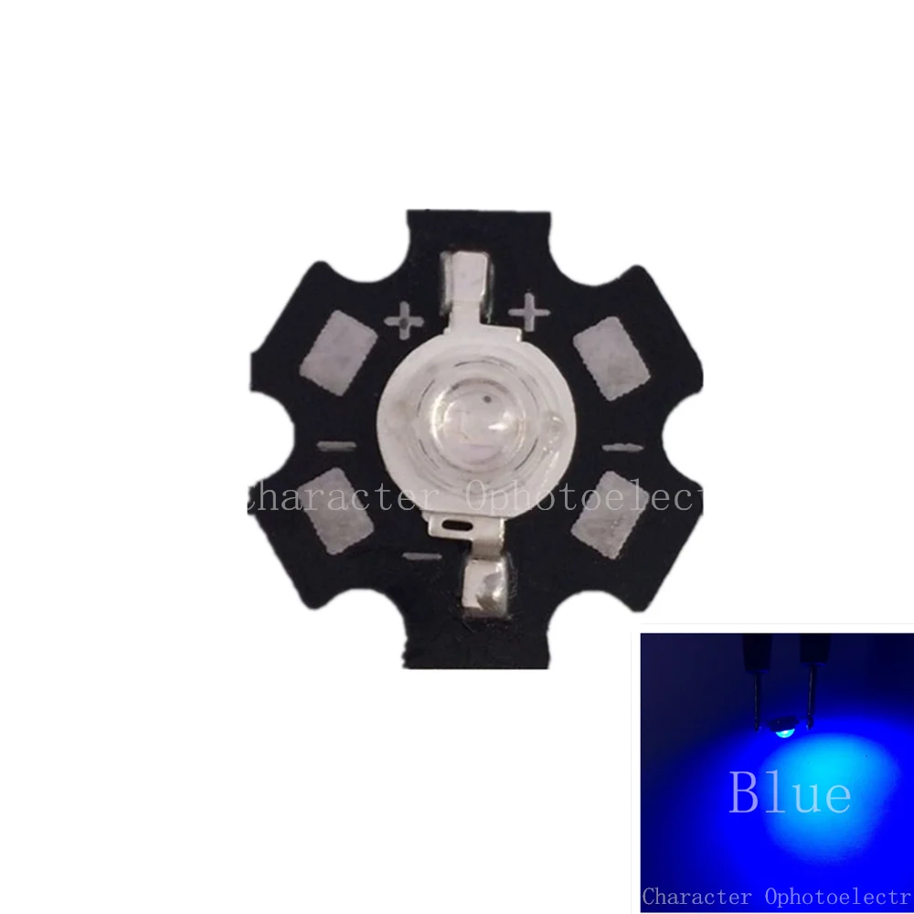 Hot 50 pcs 1W/ 3W High Power red 610 630nm green 510 530nm Blue460 ...