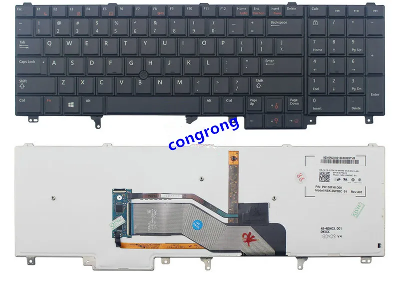 Notebook keyboard for DELL E5520 E6520 E6530 M4600 M4700 M6600 M6700 ...