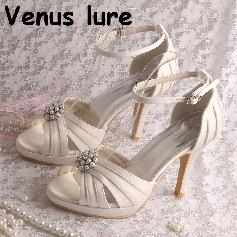 Open Toe Bridal 4 Inch High Heels Summer Sandals for Wedding with ...