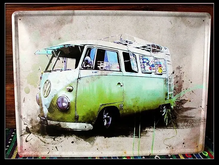 Vw Bus Metal Sign at Connie Goodin blog