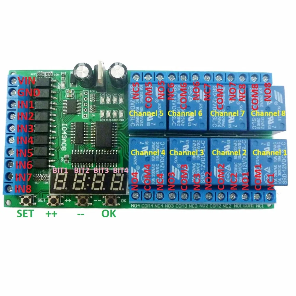 IO43A08-Multifunction-Delay-Module-8CH-DC-12V-Cycle-Timer-Switch-For ...