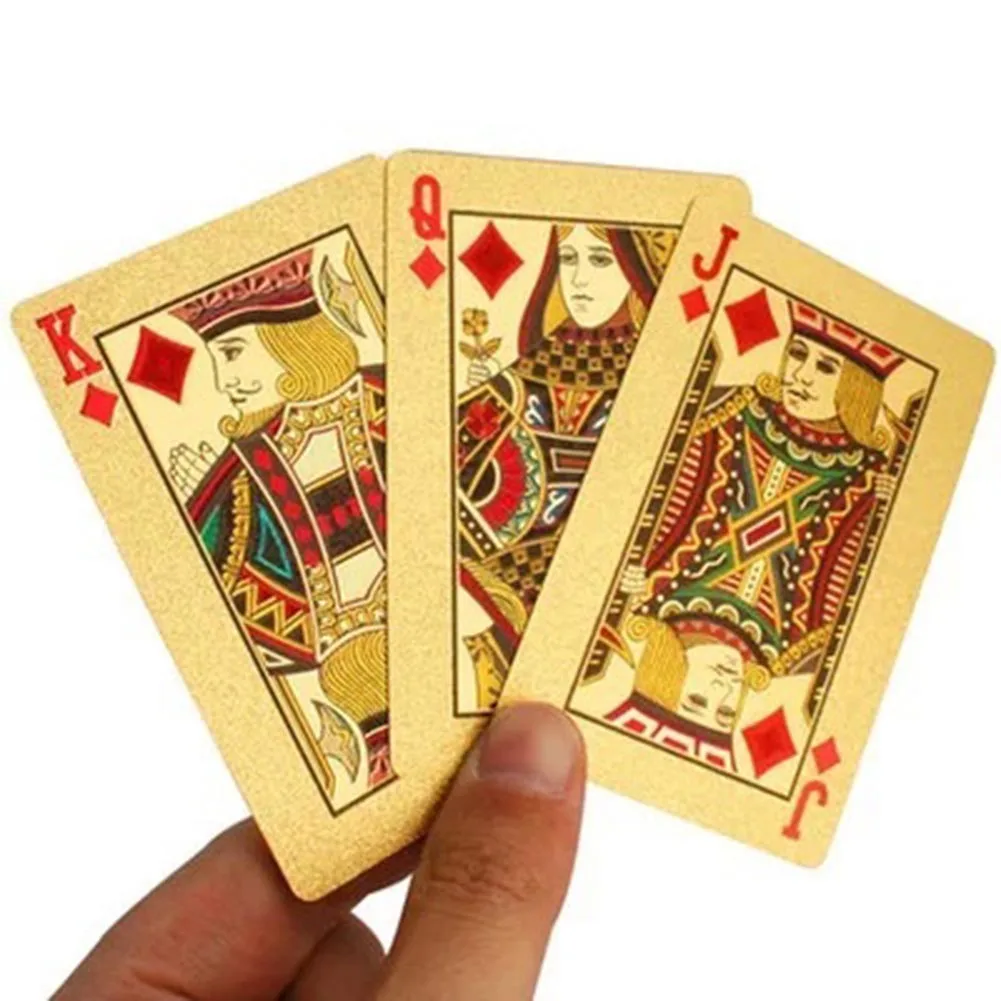 Aliexpress Buy One Deck Gold Foil Poker Euros Style Plastic Poker 