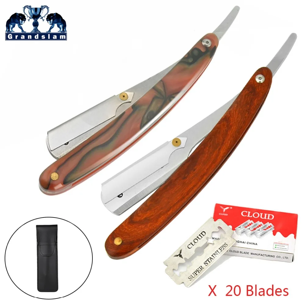 Grandslam Barber Straight Edge Razor Shaving Beard Folding Knife Men's ...