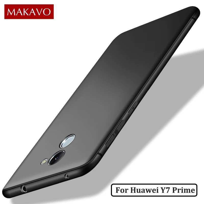 MAKAVO Cover For Huawei Y7 Prime Case 360 Full Protection Soft Silicone ...