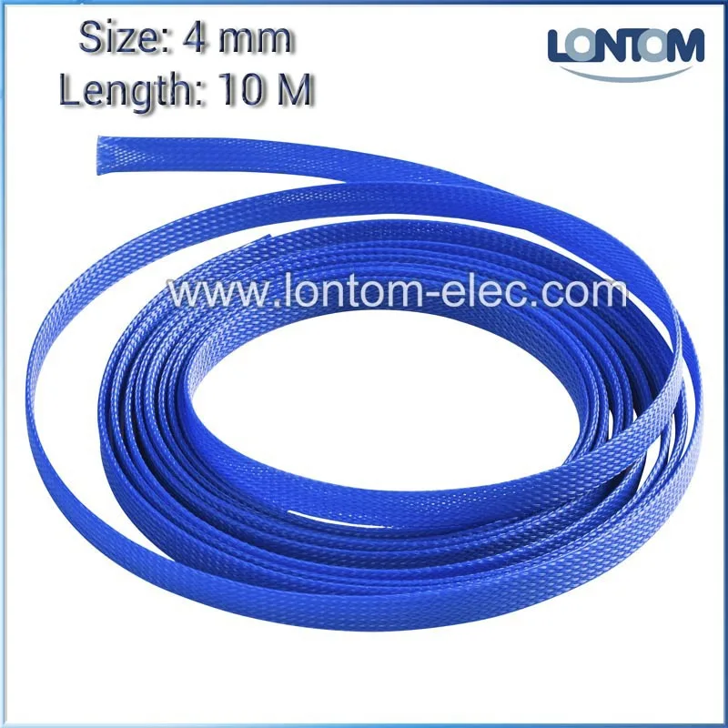 4 mm 10M/393inch Blue PET Braided Expandable Auto Wire Cable Gland ...