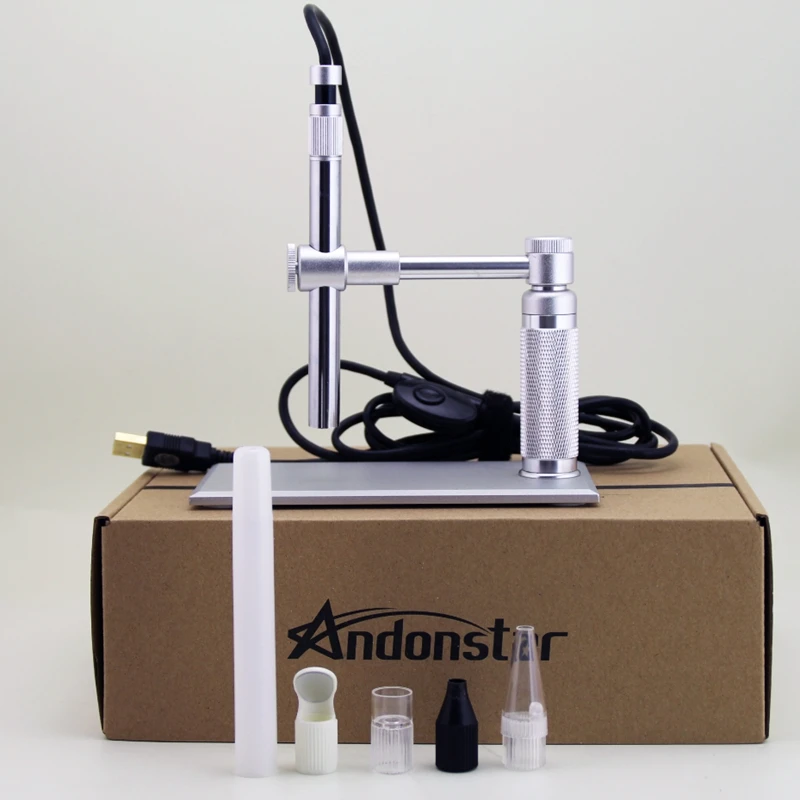 Andonstar 2MP USB Digital Microscope 500x 8 LED HD Endoscope Video ...