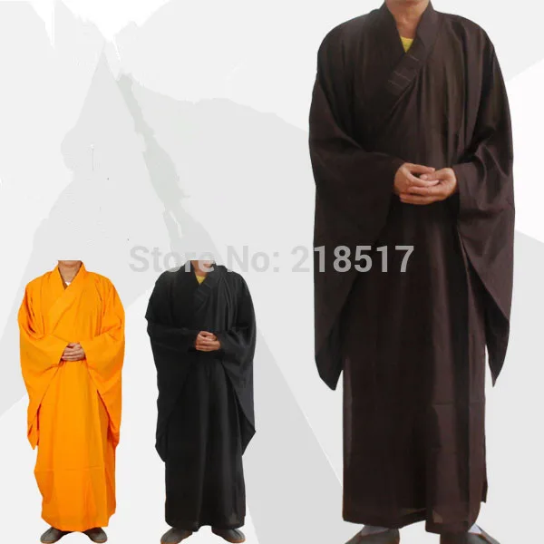 2 Colors Shaolin Temple Costume Zen Buddhist Robe Lay Monk