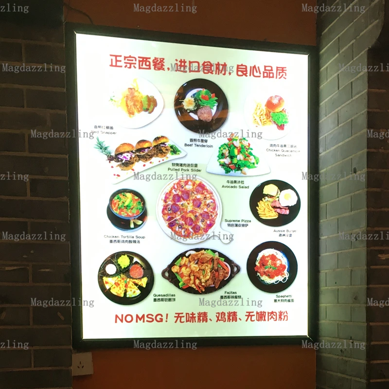 Wall-Mounted-Super-Bright-LED-Illuminated-Menu-Light-Box-60x70CM-LED ...