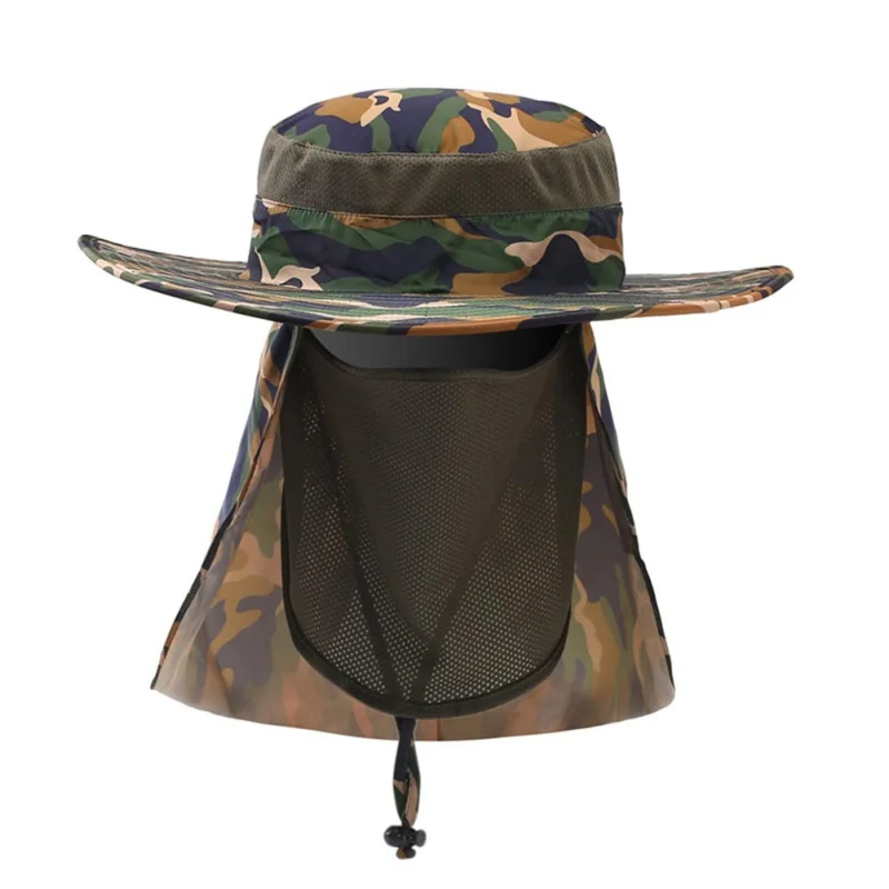 2017 Fishing Caps Boating Hiking Army Military Snap Brim Ear Neck Cover ...