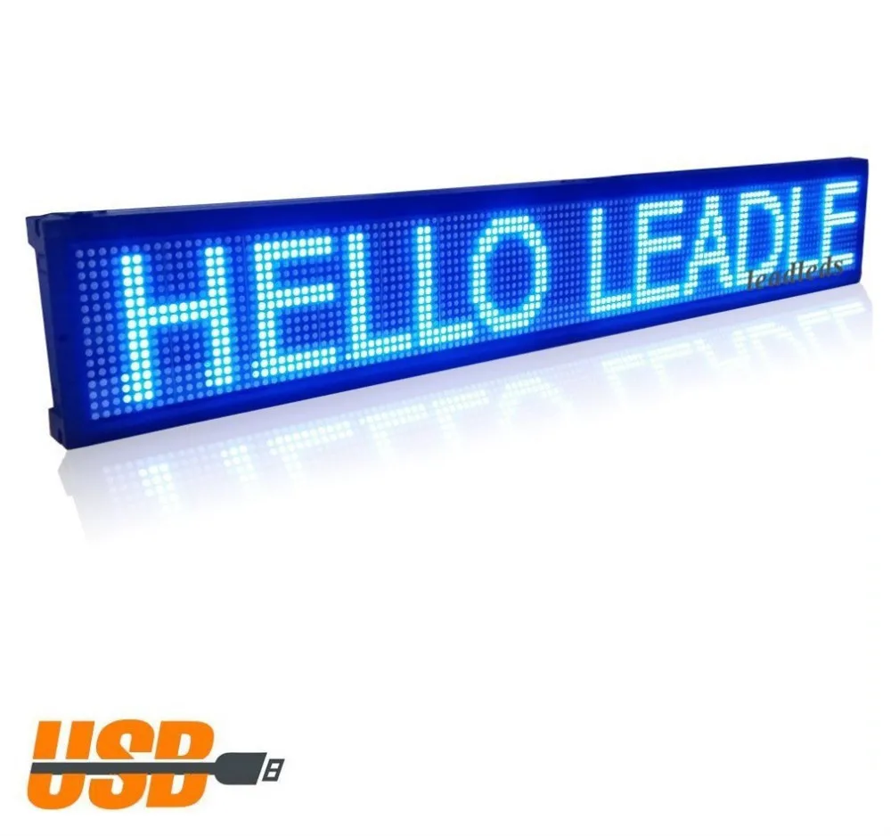 USB Programmable advertising LED Display Sign Board Pure Blue Color ...