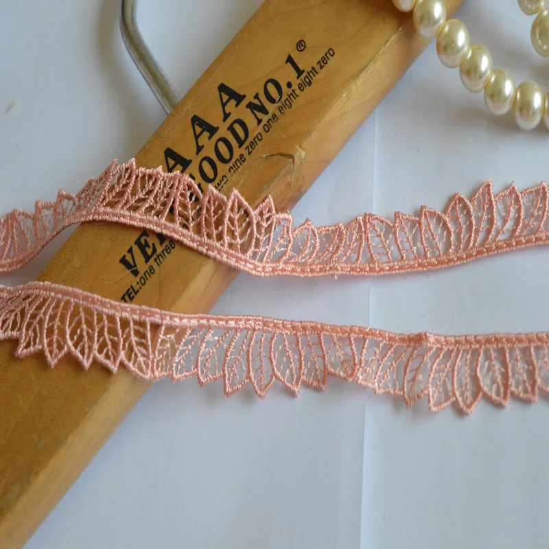 1-1CM-Width-15yards-lot-pink-leaf-style-openwork-water-soluble-Hight ...