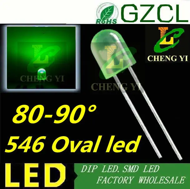 Ultra bright pure green LED diode 546 oval led 520 530nm without ...