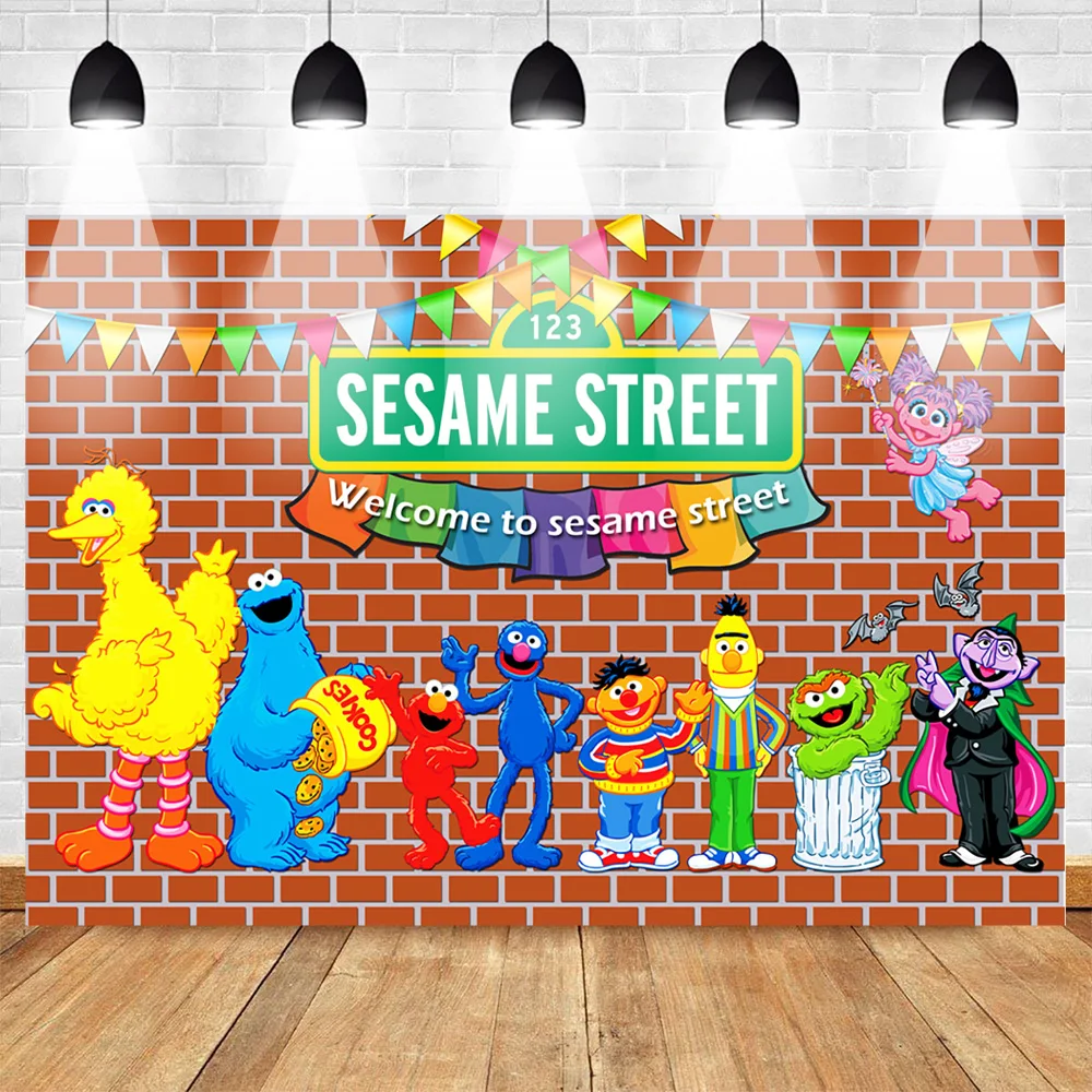 Mehofoto Sesame Street Backdrop for Photography Cartoon Birthday Party ...