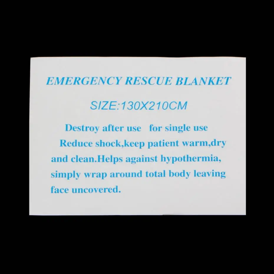 Outdoor Water Proof Emergency Survival Rescue Blanket Foil Thermal ...