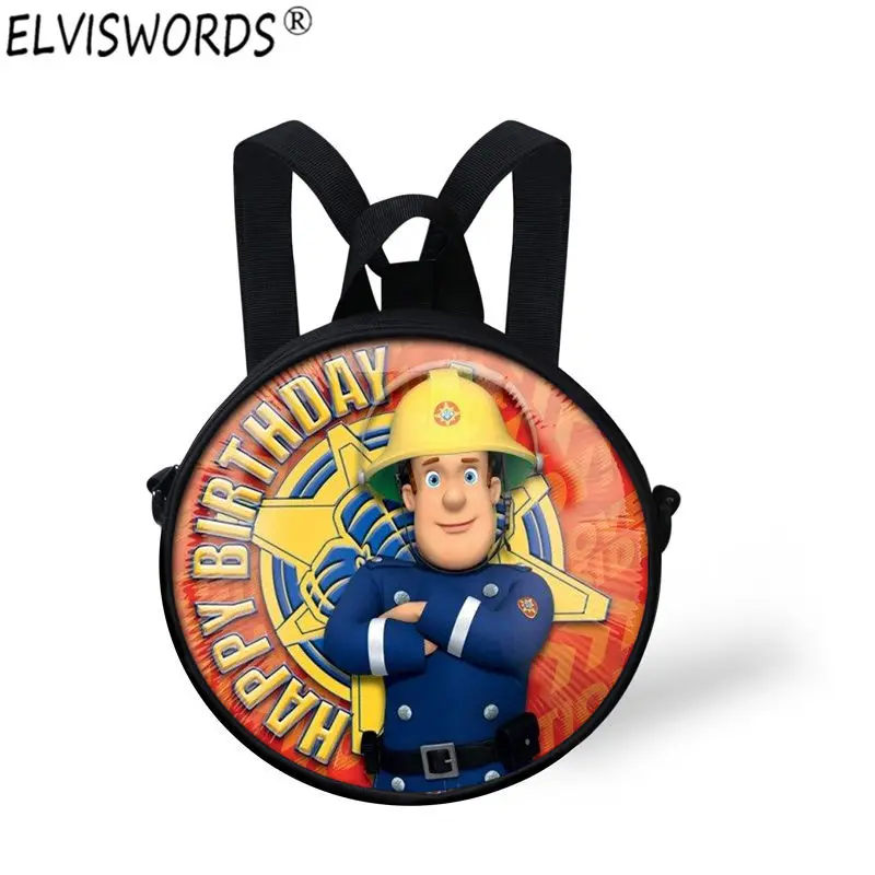 ELVISWORDS Cartoon Fireman Sam Bags Custom Mini 3d Print Backpack for ...