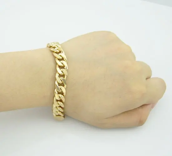 Wholesale price 10mm 18k gold plated chain bracelets for man.fashion ...