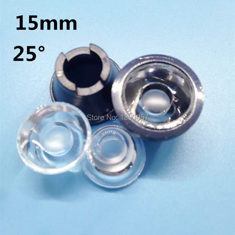 50set/lot, Led Lens 15mm Concave Lenses 25 Degrees With Holder Set Sell ...