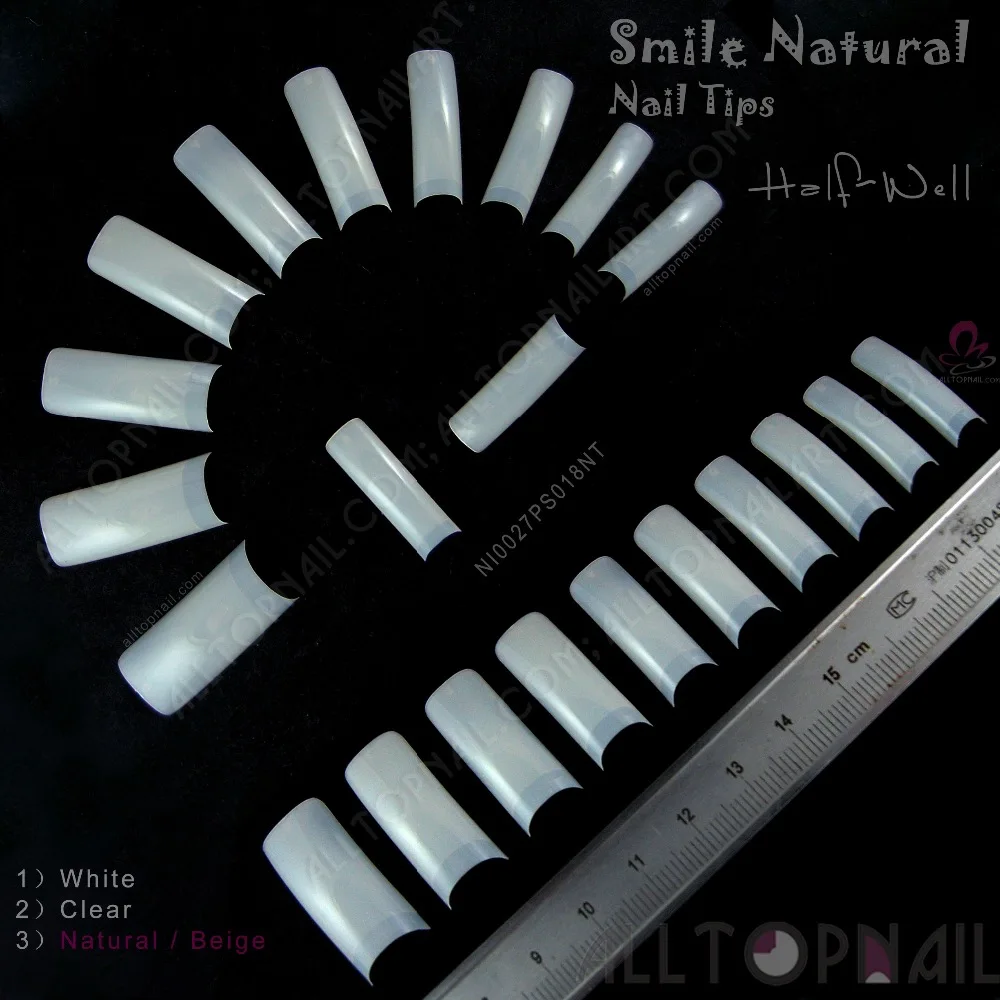 Square-Natural-Salon-Well-less-Nail-Tips-100pcs-ABS-Professional-Smile ...
