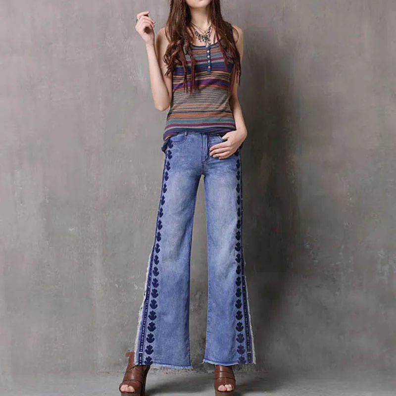 Free-Shipping-2021-Wide-Leg-Vintage-Long-Pants-For-Women-Embroidery ...