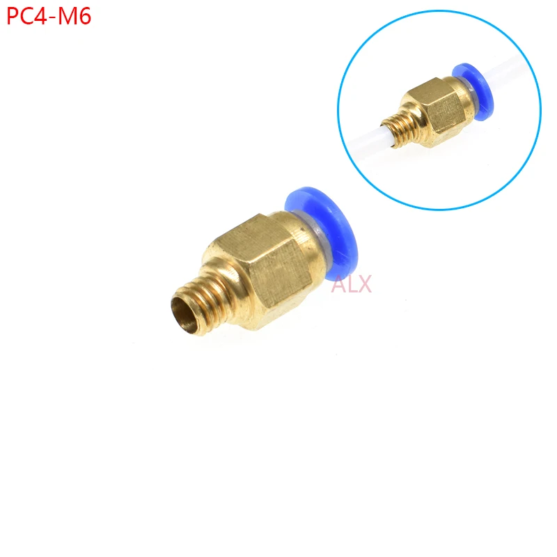 5pcs PC4-M6 PC4 M6 Brass Quick Straight Push In Pneumatic Fitting To ...