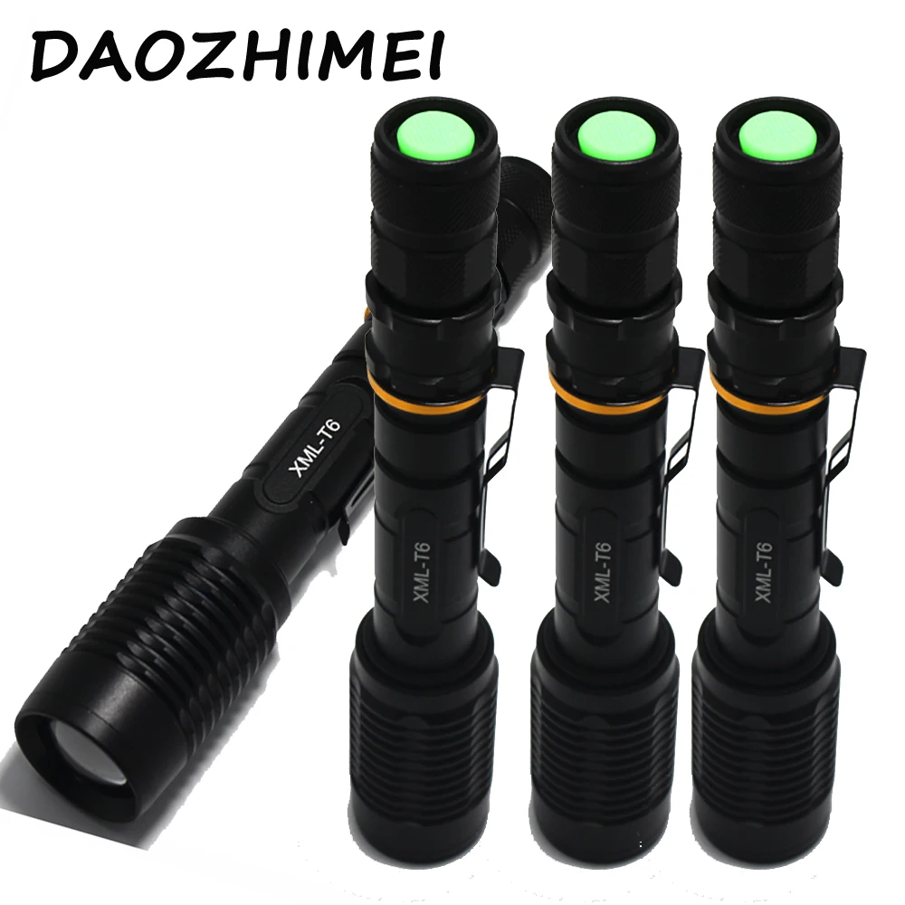 1/2/3 Pcs Portable Mini 5000lm Xml-t6 Led Flashlight Zoom Torch Waterproof Bicycle Lamp Fishing ...