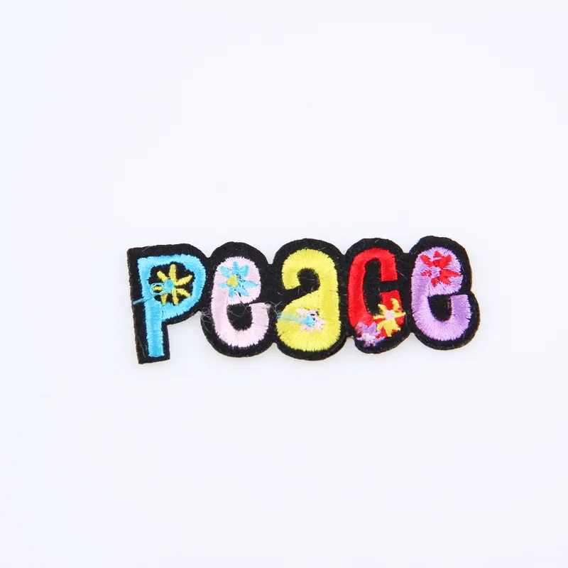1Pcs PEACE Cartoon Beauty Embroidery Patch For Iron On Embroidered 1Pcs PEACE Cartoon Beauty Embroidery Patch For Iron On Embroidered