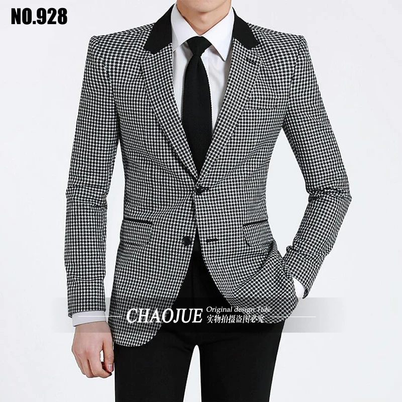 2016 Mannen Kleding Pak Houndstooth Lente Herfst Modieuze Casual Pak ...