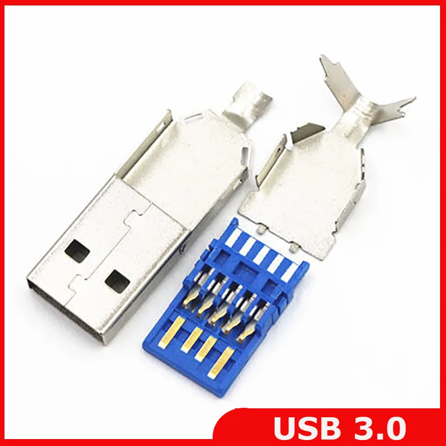 5 개/몫 DIY USB 3.0 남성 커넥터 잭 납땜 유형 소켓 3 1 DIY USB 3.0 케이블|usb 3.0 ...