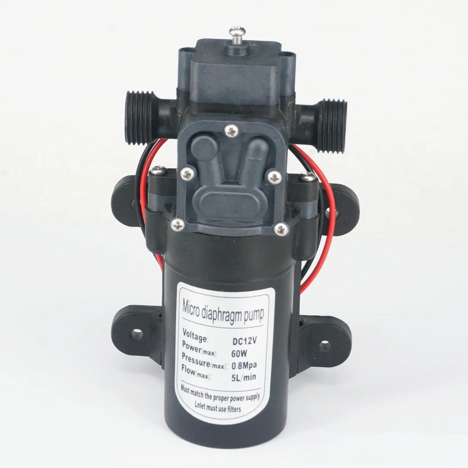 1/2" BSP Male DC 12V/24V 60W Electric Diaphragm Pump self priming ...