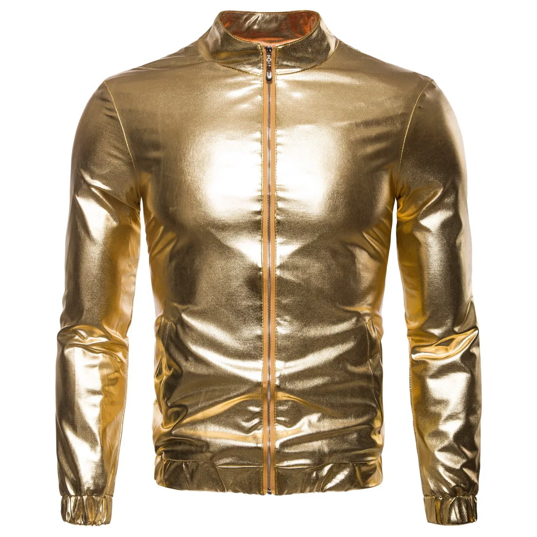 2018 Autumn England style Nightclubs gold Glossy jackets coats men ...