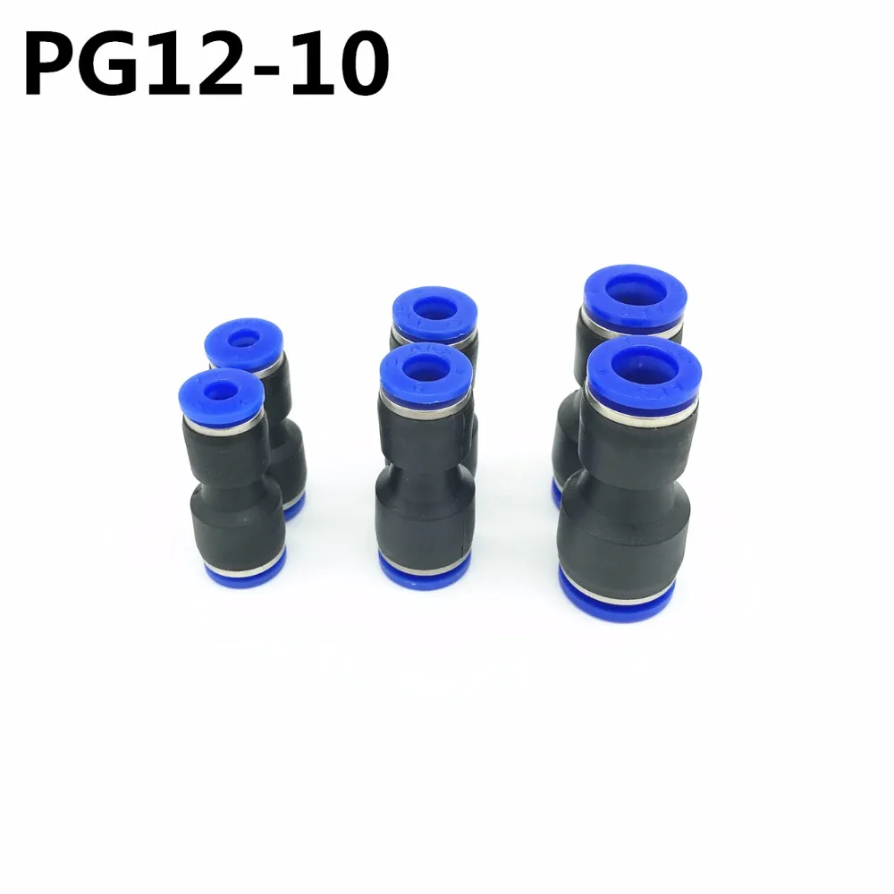 100pcs Pg12-10 12mm To 10mm Pneumatic Fittings Push In Straight Reducer ...