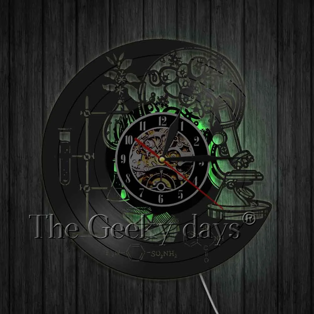 Biology Chemistry Science Instrument Wall Clock Oxygen Molecule ...